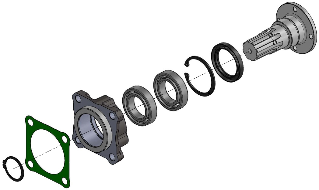 ADAPTER ISO - FLANGE 90 MM 4 HOLE (DIN00)