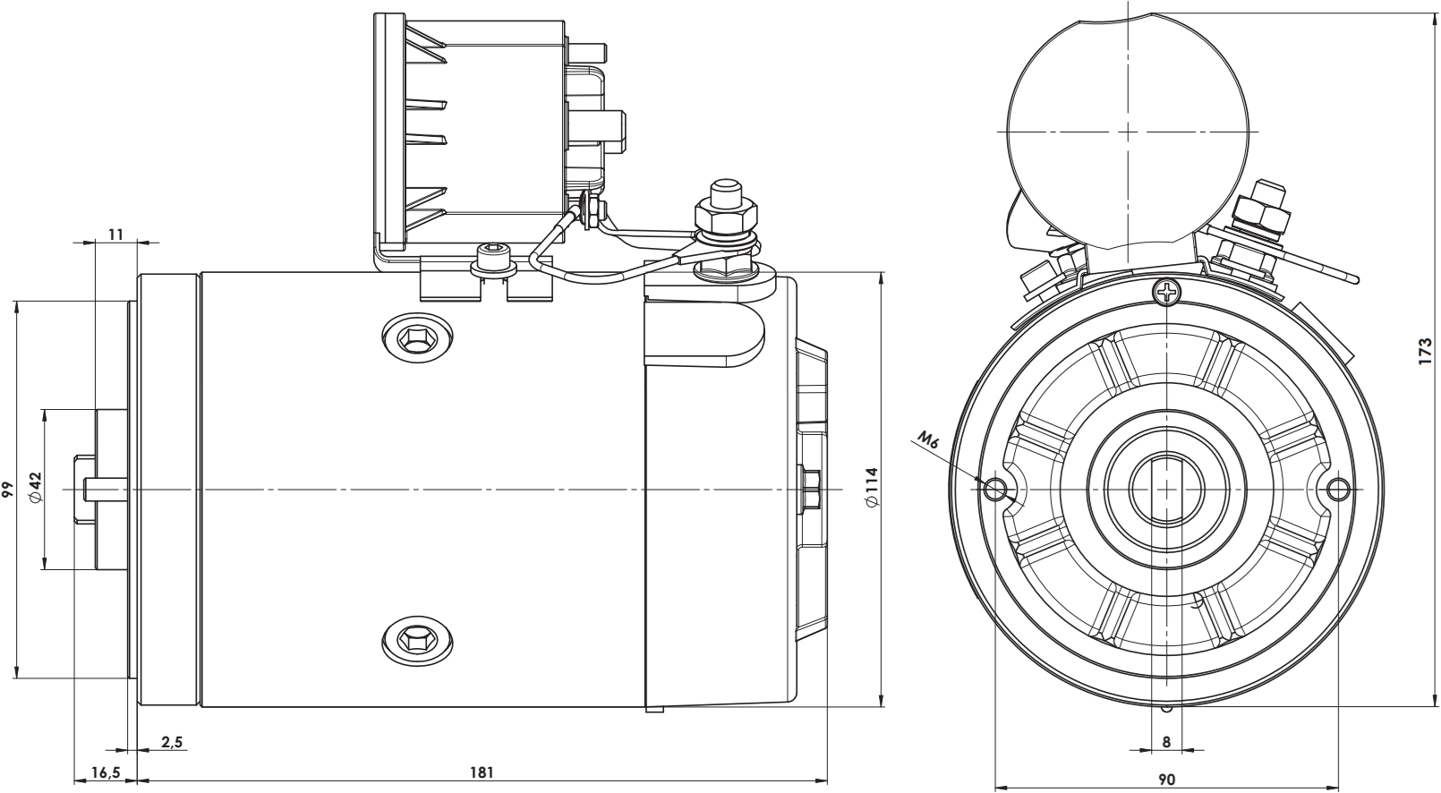 MOTOR 24VDC 2200W 150A