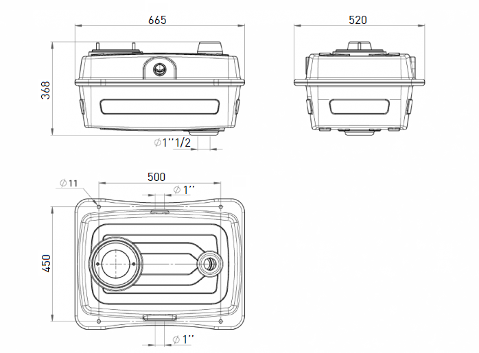 HYDRAULIC TANK PU 60 LTR + FILTER FLANGE