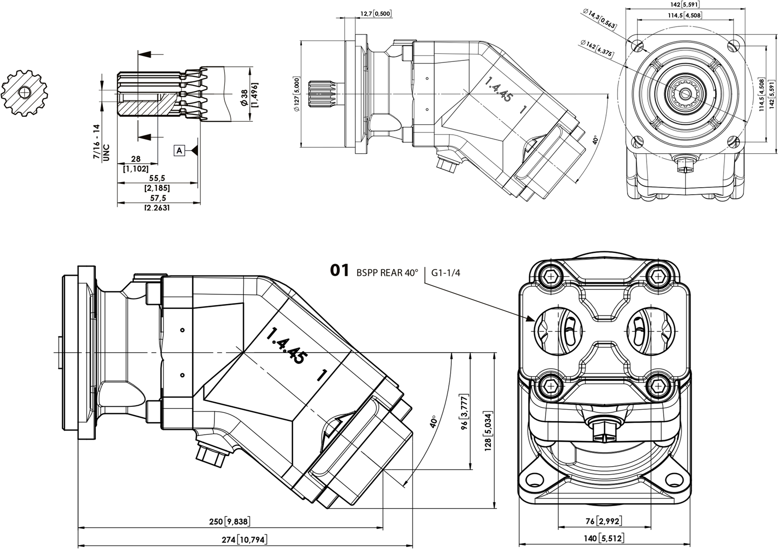 PLUNJERMOTOR OMFB HPM3 108CC SAE C 14T 12/24