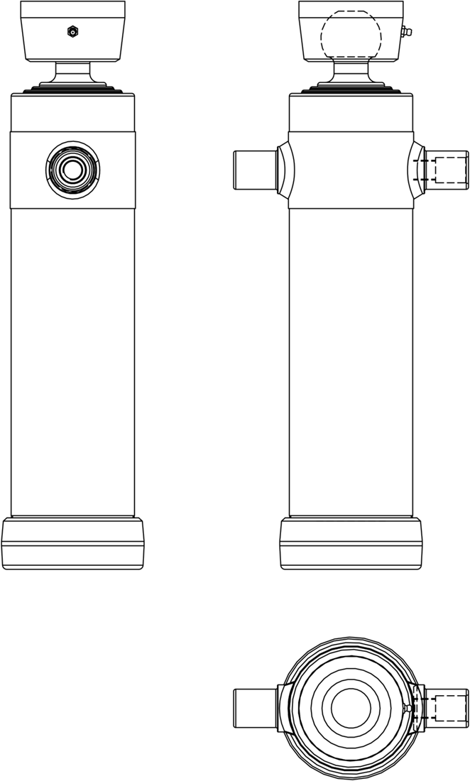 3-STAGE TELESCOPIC CYLINDER 8 TON STROKE 1043 WITH BALL JOINT