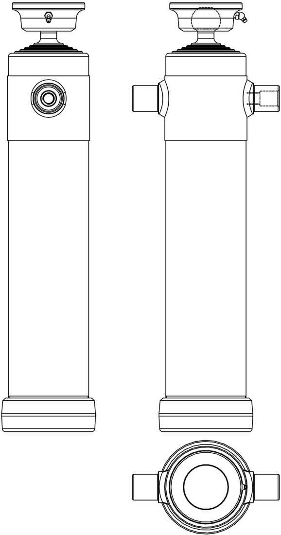 5-STAGE TELESCOPIC CYLINDER 8 TON STROKE 2490 WITH BALL JOINT