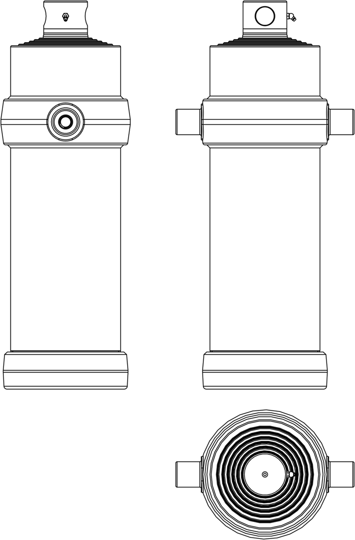 6-STAGE TELESCOPIC CYLINDER 25 TON STROKE 3265 WITH PIN EYE