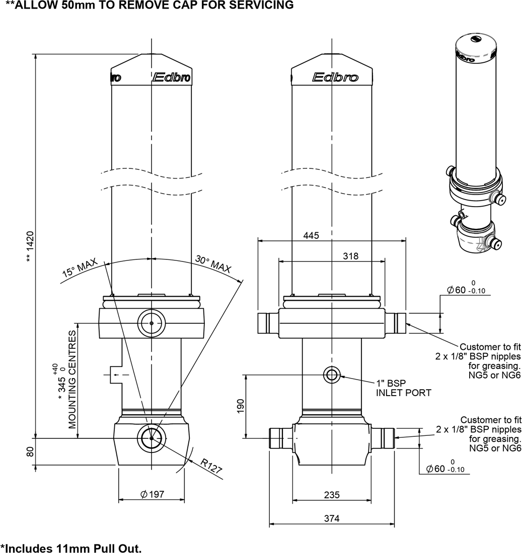 TIPPING CYLINDER CS15 4 STAGES 56 TONNES STROKE 5818 | GEJE.NL