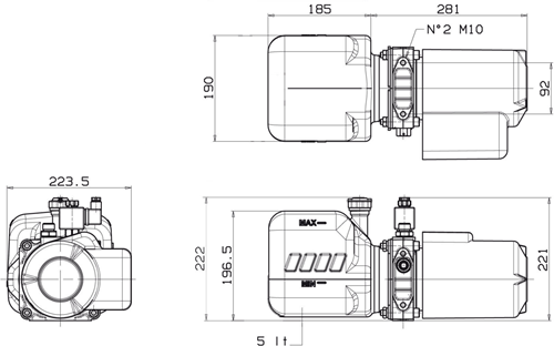 POWER PACK RE 1600W 12V 3.1 CC 5 LTR PLASTIC