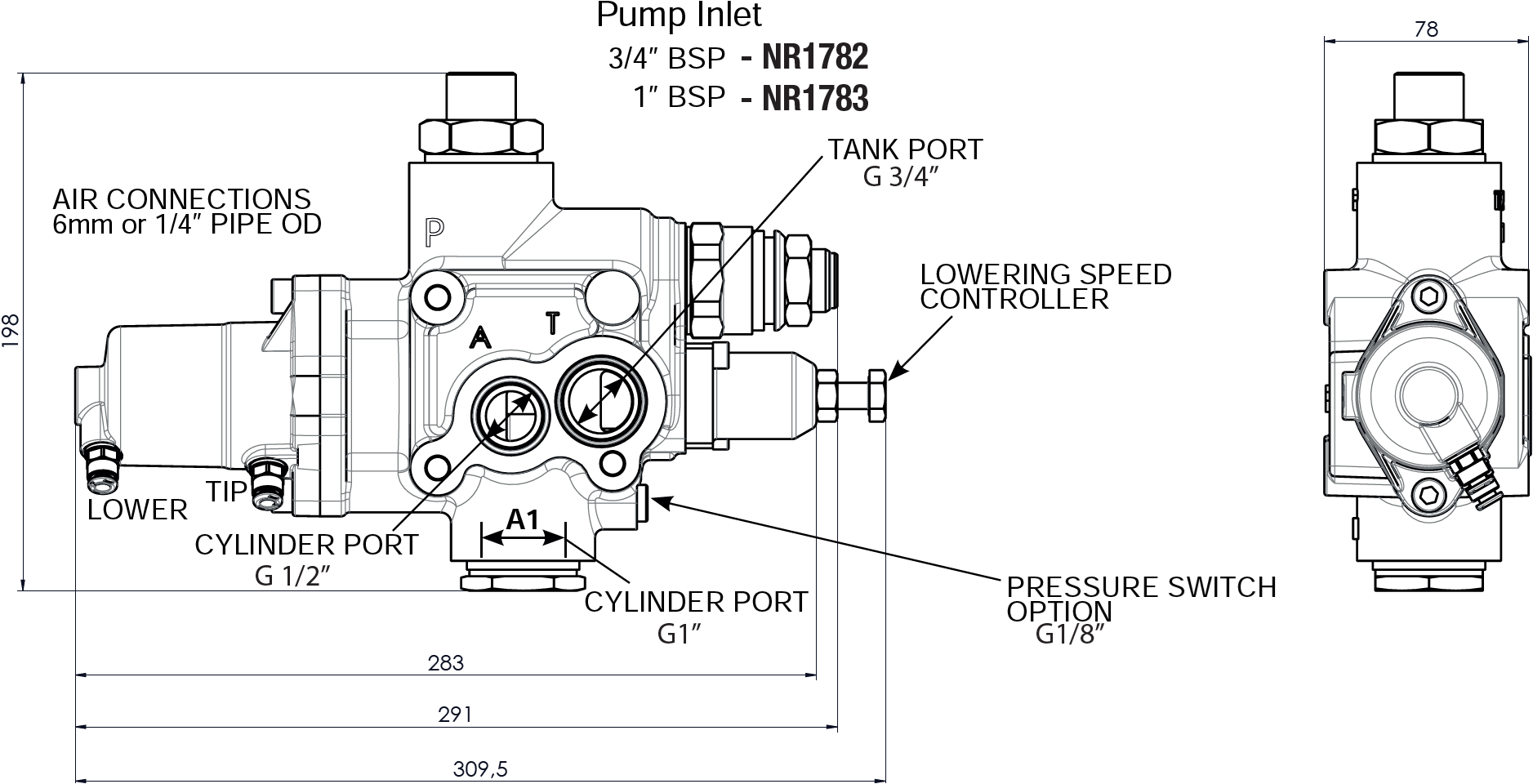 EDBRO TIPPING VALVE UT201 WITH SAFETY (190BAR)